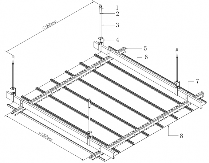 C Strip Concealed Metal Ceiling Tiles 50mm-300mm For Restaurant Hospital