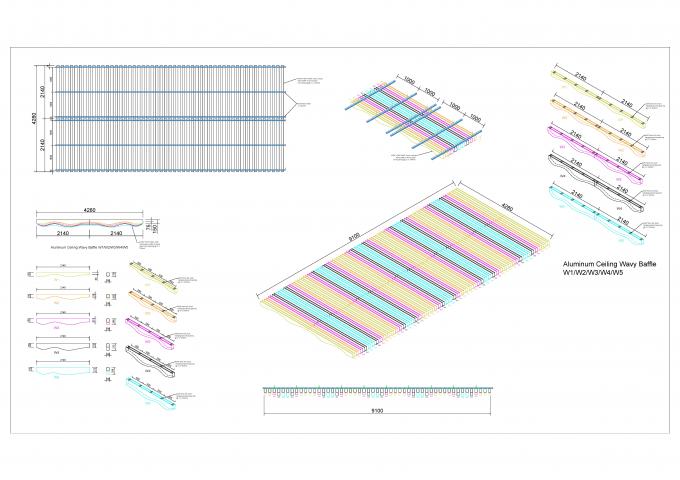 Metal Ceiling Design Wave Baffles Acoustical Ceiling Baffles