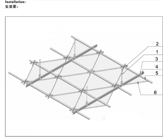 Perforated Acoustic Metal Ceiling Tiles Powder Coated Triangular For ...