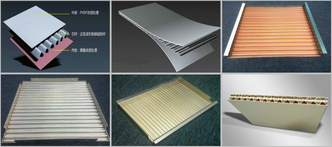 600X600 Corrugated Metal Ceiling Tiles 6mm Sound Absorbing Ceiling Panels