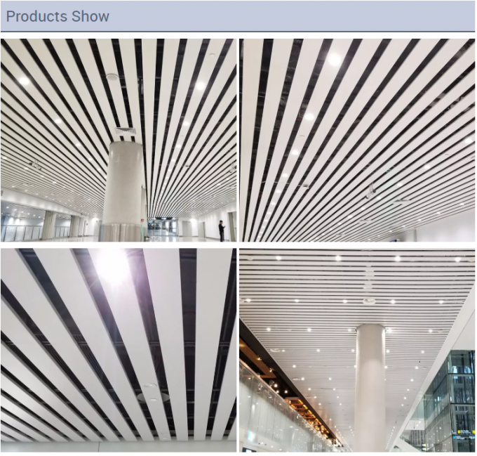 U Strip Aluminum Metal Ceiling 0.8mm
