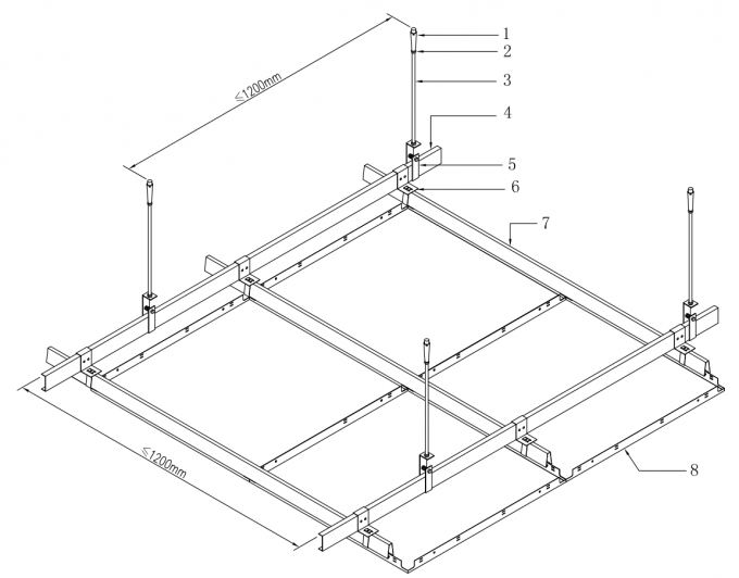 1.0mm Thickness Aluminum Metal Ceiling Moisture Resistant Snap In ...