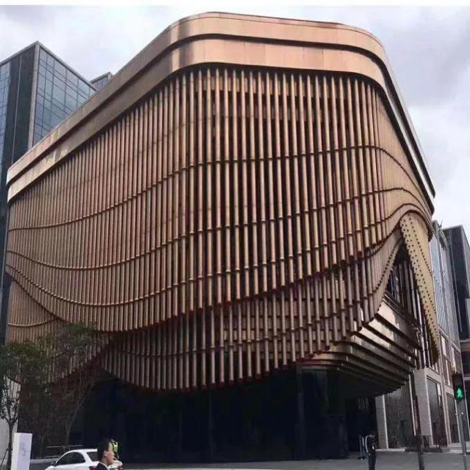 6063 Aluminium Cladding Panels Wave Baffle Wood Grain Pattern Aluminium ...