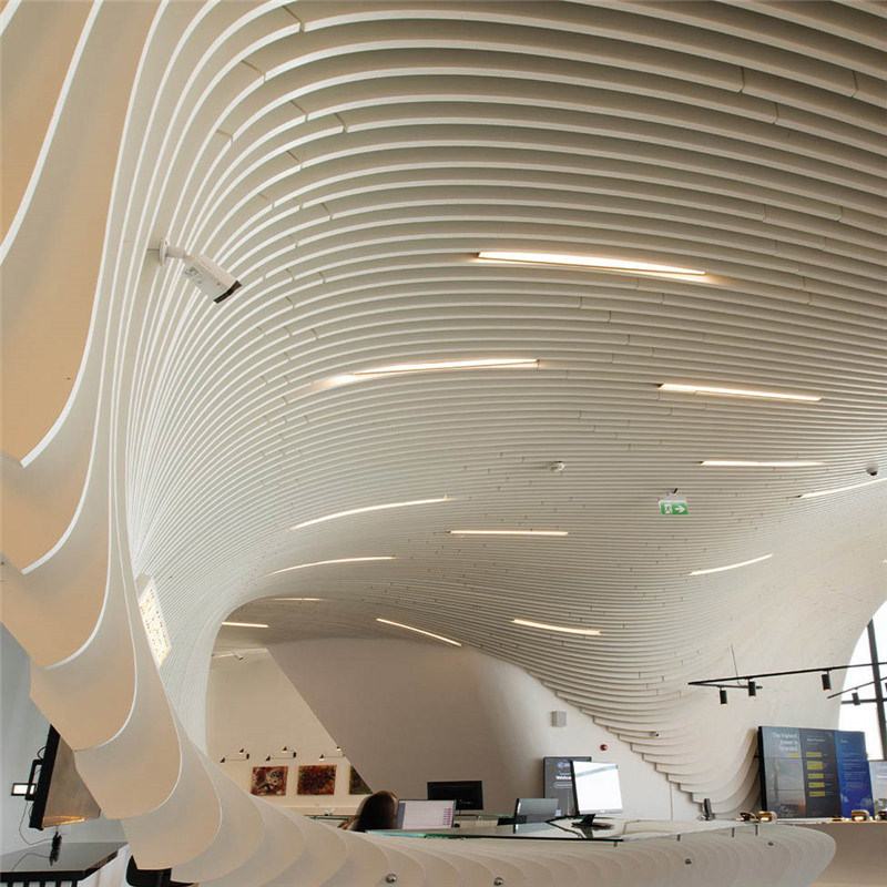 Metal Ceiling customizable designs Vertically Curved Baffle Ceiling System