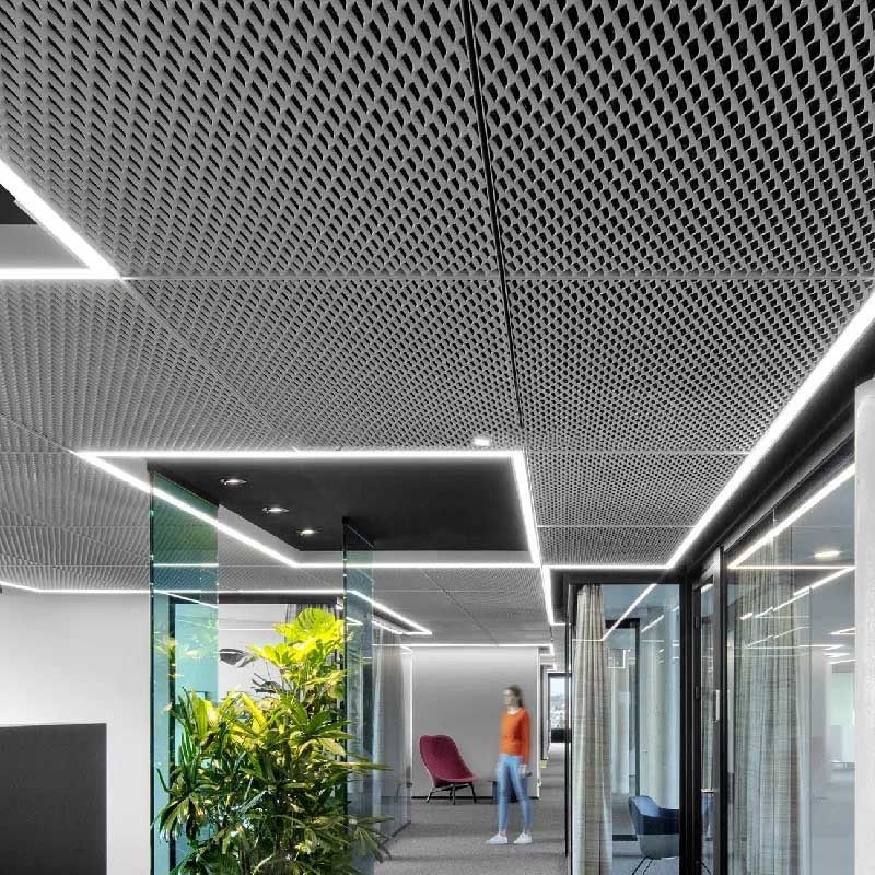 Diamond Aluminum Mesh Ceiling Panel Welding Frame Wire Mesh Ceiling Tiles