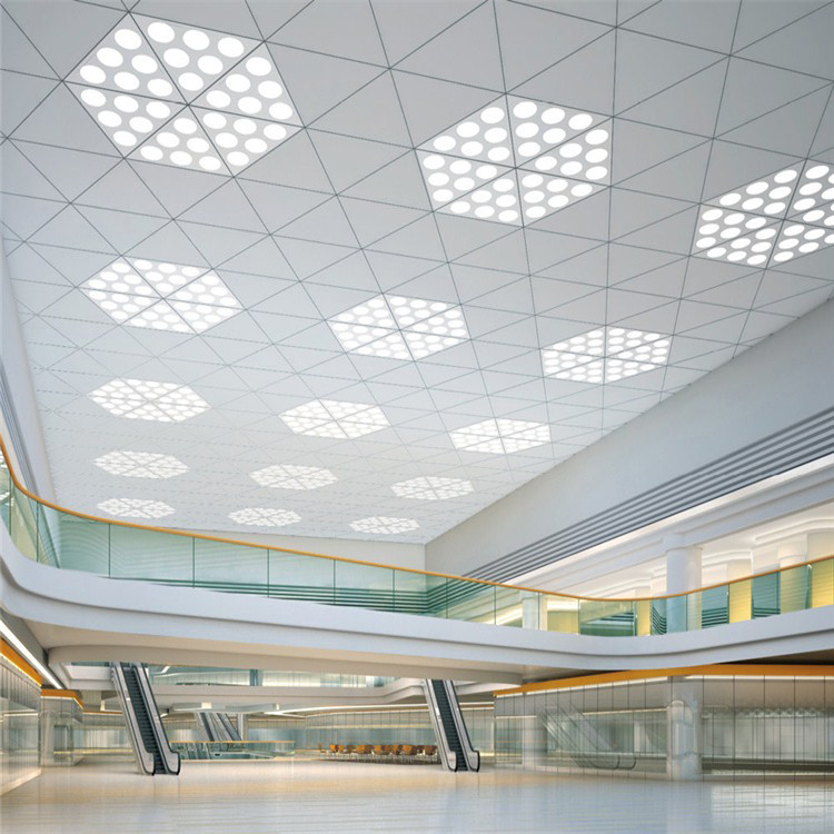 Plain surface Aluminum Metal Ceiling Beveled Edge Waterproof Triangle ...