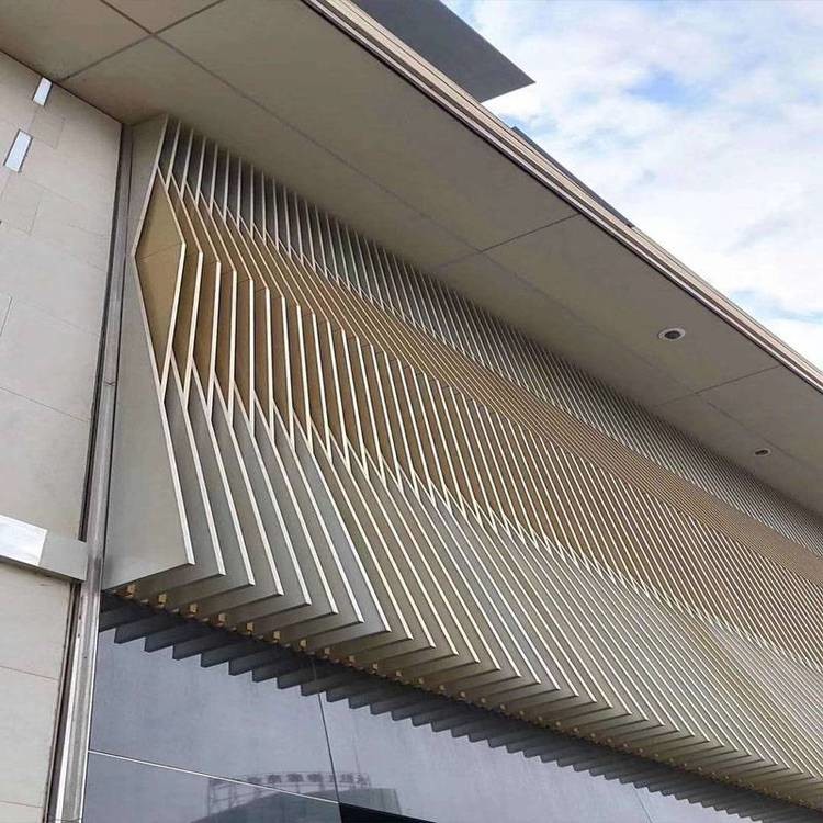 Triangular Baffle Exterior Facade Panels Aluminium 4000mm 2.85mm Thick