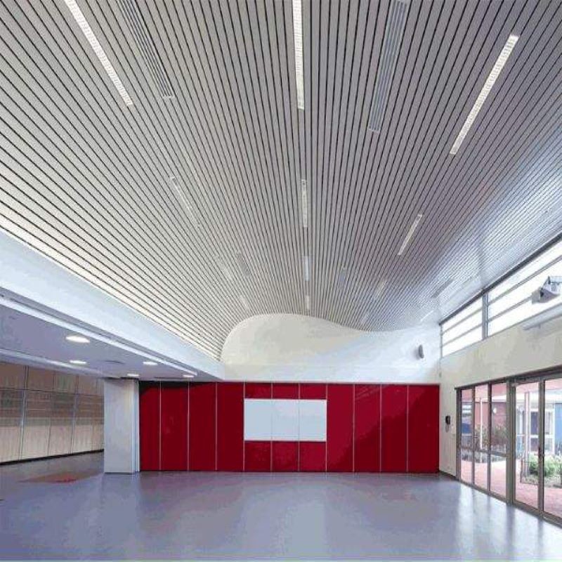 Demountable U Strip Aluminum Metal Ceiling Square Edge Plain Pattern